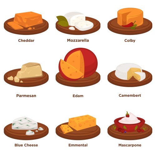 Appetizer food various snacks buffet products Vector Image