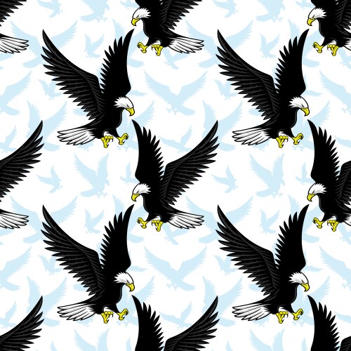 Round icon with bald eagle Royalty Free Vector Image