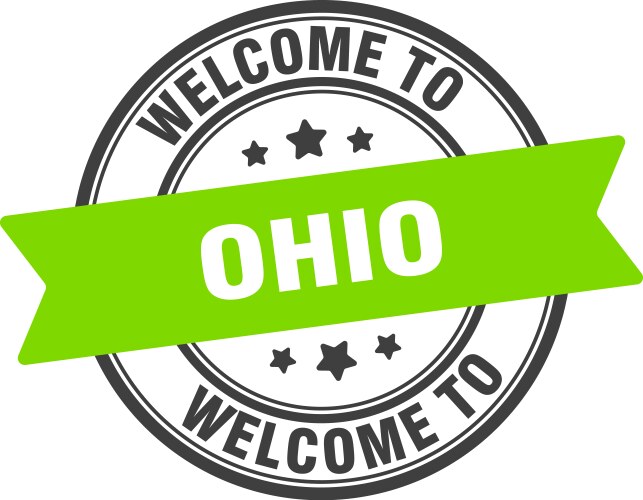 Welcome to ohio stamp round sign Royalty Free Vector Image