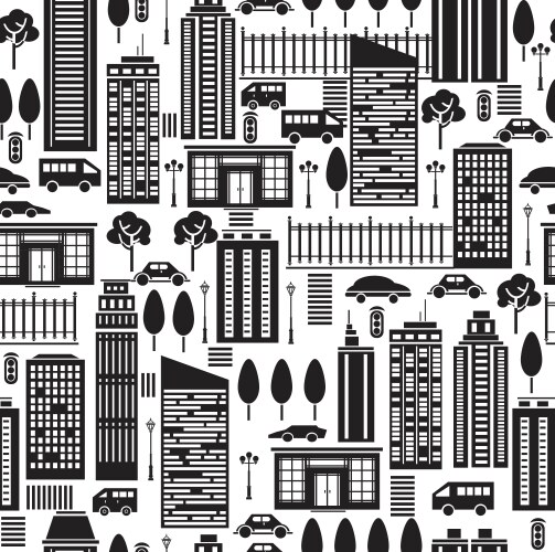Modern city and skyscrapers Royalty Free Vector Image