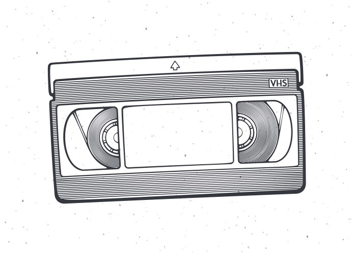 Outline retro cinema camera Royalty Free Vector Image