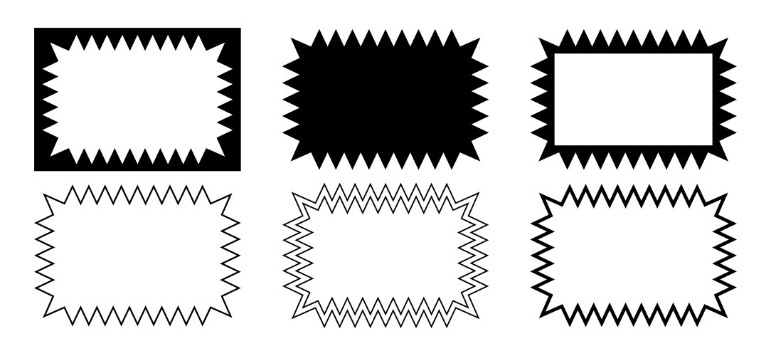 Set Of Different Rectangle Frames With Wavy Edges Vector Image