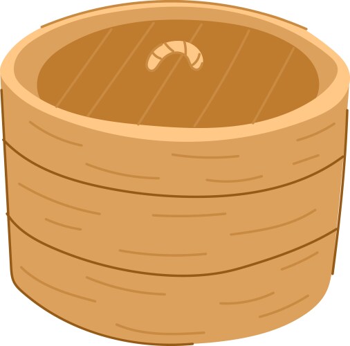 Food bamboo steamer cartoon Royalty Free Vector Image