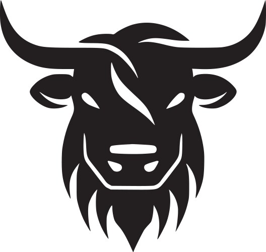 Scottish highland cow logo Royalty Free Vector Image