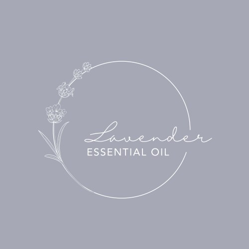 Lavender flower logo floral design label Vector Image