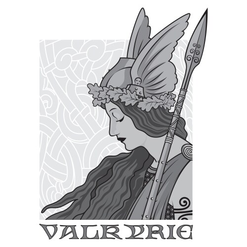Viking design valkyrie in a winged helmet image Vector Image