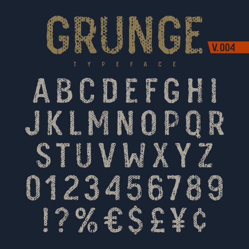 Hand drawn grunge font letters set Royalty Free Vector Image