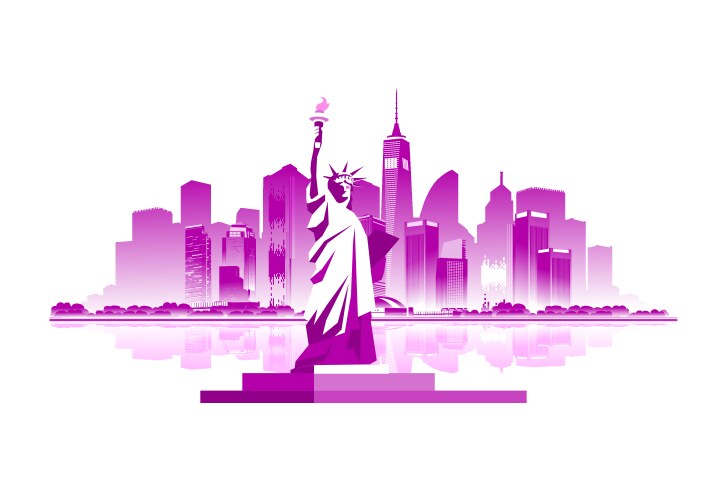 Postcard with famous new york destinations symbol Vector Image