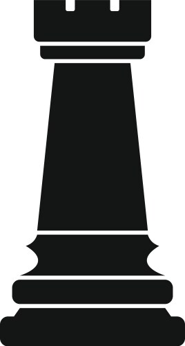 Silhouette of a rook chess piece Royalty Free Vector Image
