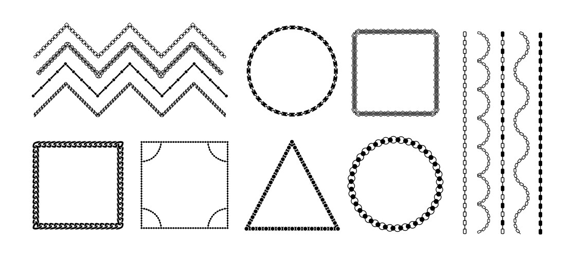 Hand drawing sketch simple doodle borders edge Vector Image