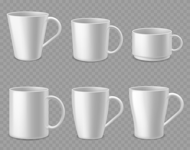 Realistic mugs Royalty Free Vector Image - VectorStock