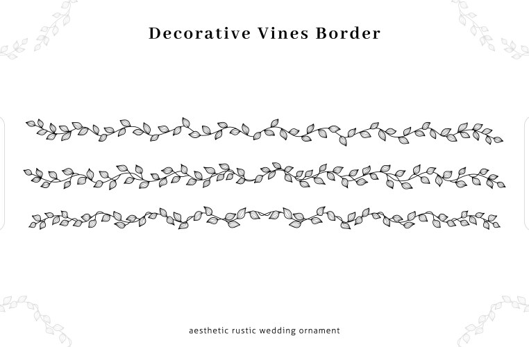 Decorative rustic plant vines border frame Vector Image