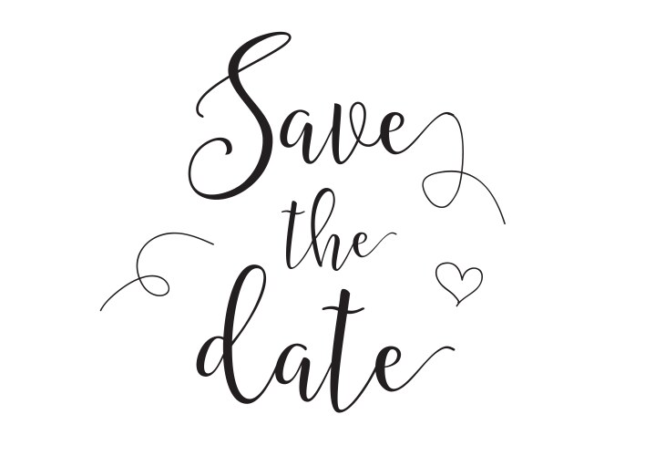 Save the date hand lettering Royalty Free Vector Image