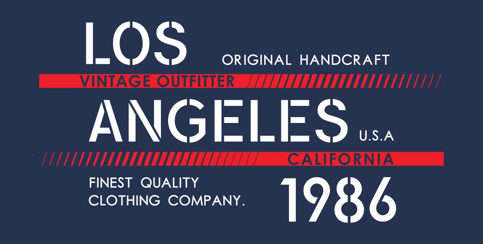 Los angeles california typography monochrome Vector Image