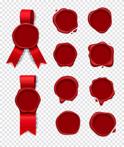 Retro vintage seal wax stamps set Royalty Free Vector Image