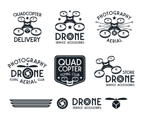 Drone line icon photography aerial aviation Vector Image