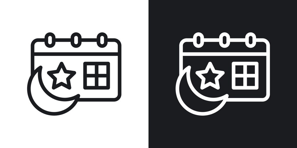 Ramadan calendar icon set islamic calender Vector Image