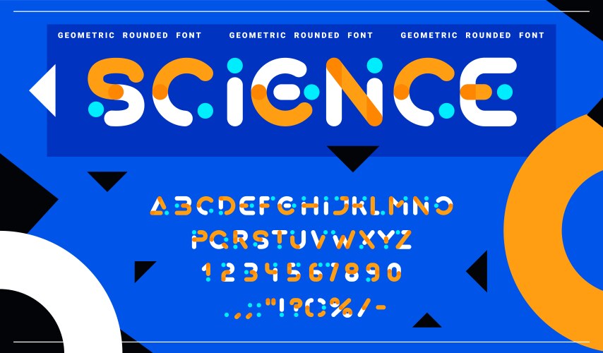 Fat font bold geometric type abstract typeface Vector Image