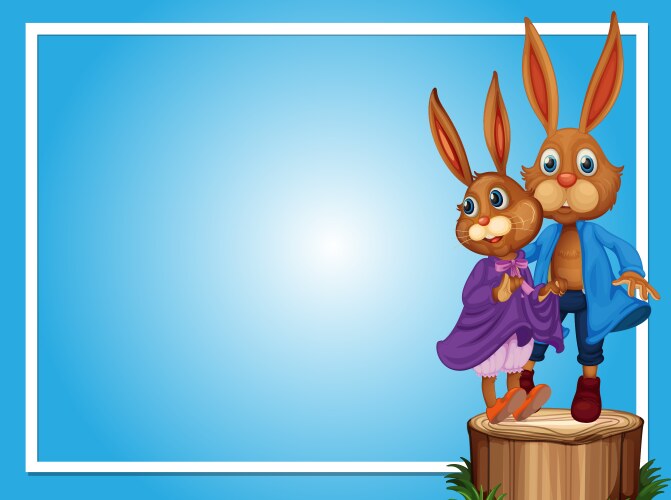Boy are playing with three rabbits Royalty Free Vector Image