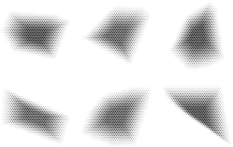 Halftone hexagon pattern reprographic technique Vector Image