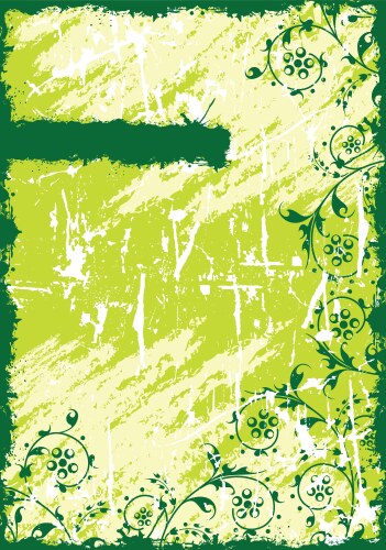 Grunge background with floral Royalty Free Vector Image