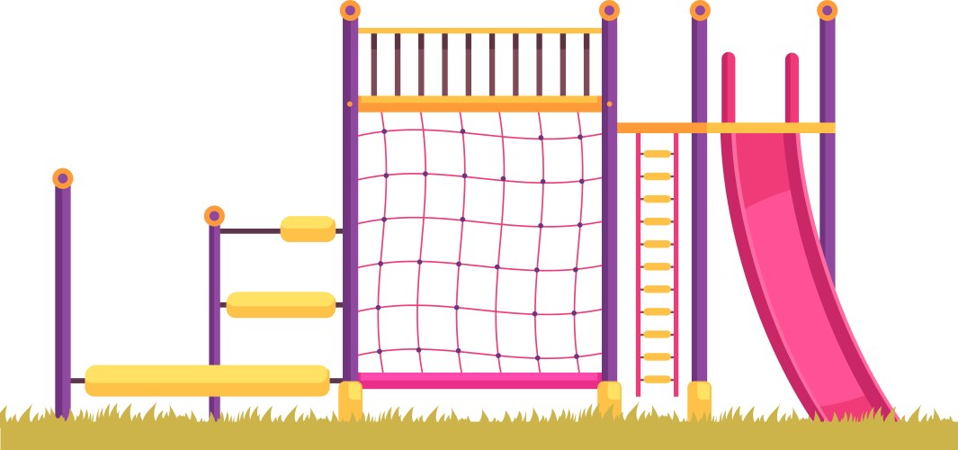 Cartoon playground equipment set Royalty Free Vector Image