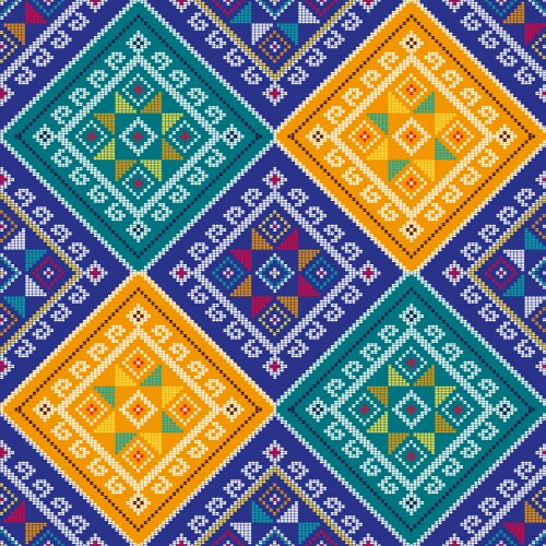 Yakan weaving seamless geometric pattern Vector Image