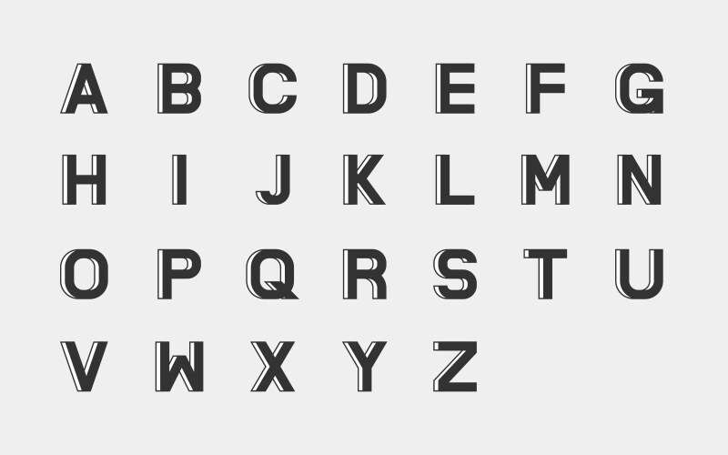 Hand drawn alphabet sans serif font Royalty Free Vector Hand drawn alphabet sans serif font Royalty Free Vector