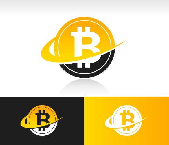 Cryptocurrency logo template design Royalty Free Vector