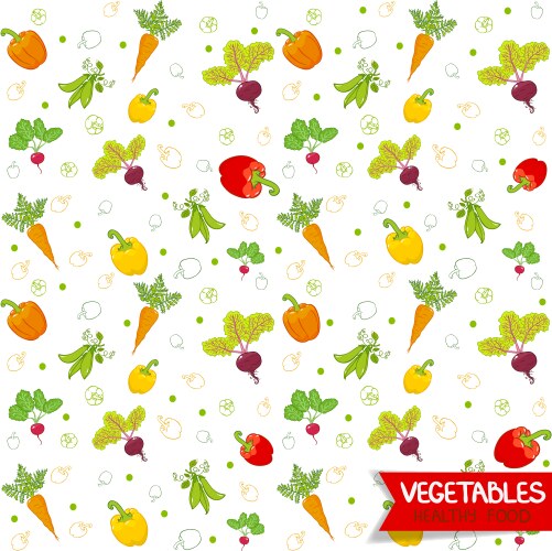 Seamless pattern with cute vegetables Royalty Free Vector