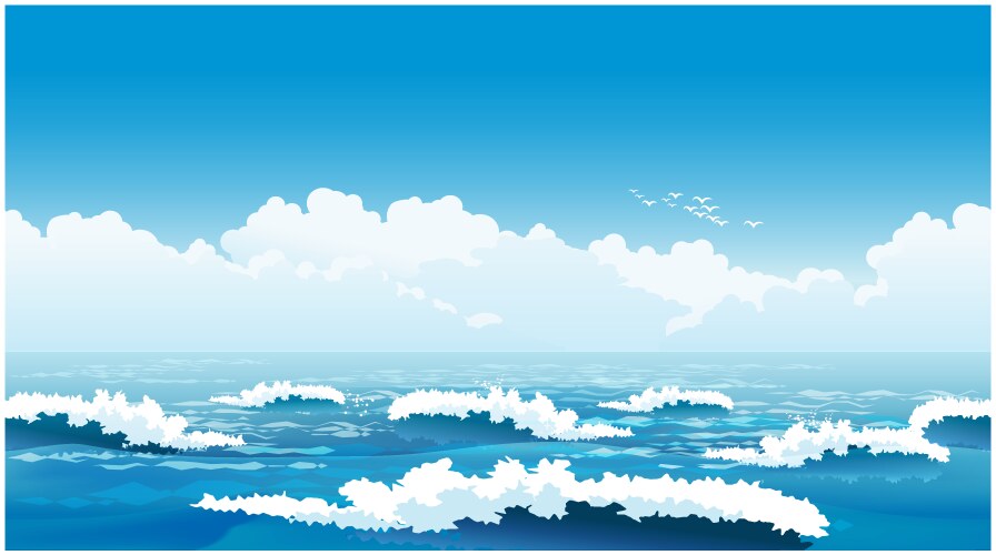 Four scenes of ocean waves Royalty Free Vector Image