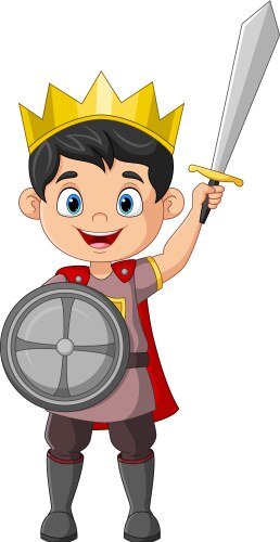 Cartoon knight boy Royalty Free Vector Image - VectorStock
