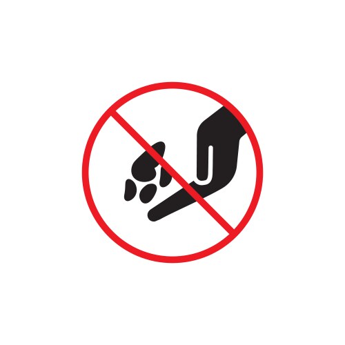 Do not feed the animals sign icon set feeding Vector Image