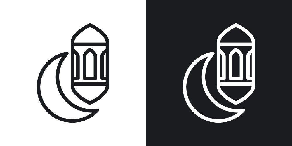 Islamic lantern icon set arabic lamp symbol Vector Image