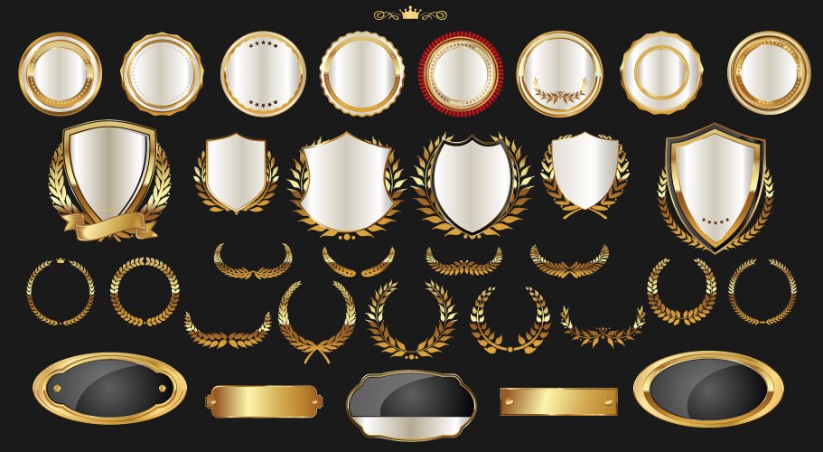 Gold elements Royalty Free Vector Image - VectorStock