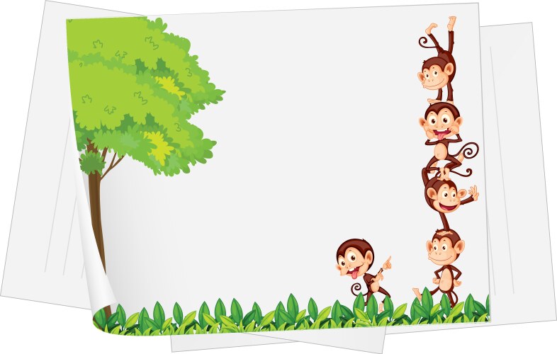 Animal outline for monkey on vine Royalty Free Vector Image