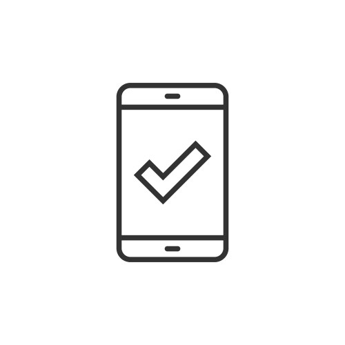 Phone check mark icon in flat style smartphone Vector Image