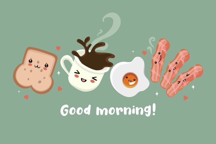 Fun morning breakfast Royalty Free Vector Image