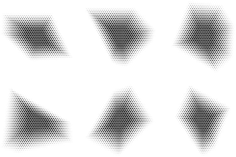 Halftone hexagon pattern reprographic technique Vector Image