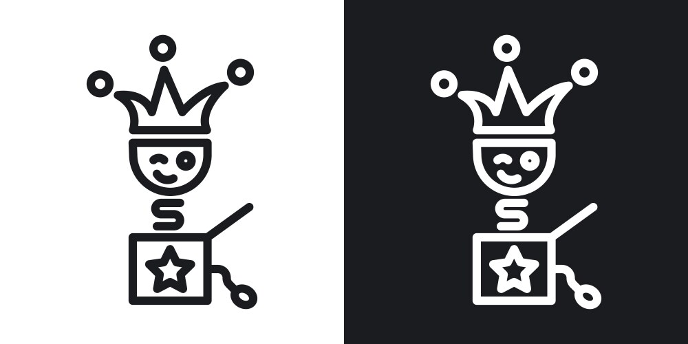 Jack in the box icon set prank joke Royalty Free Vector
