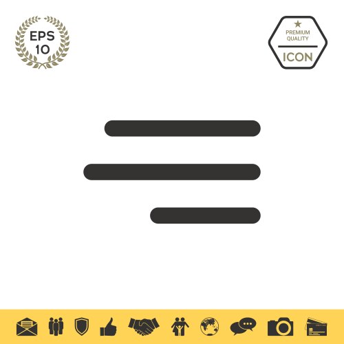 Hamburger menu icon in black Royalty Free Vector Image