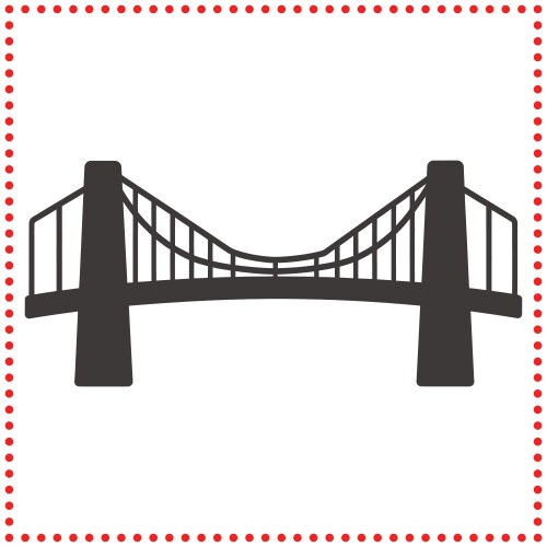 Paths of progress bridge silhouette for urban Vector Image