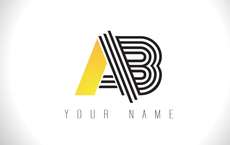 Ab a b brushed letter logo design with creative Vector Image