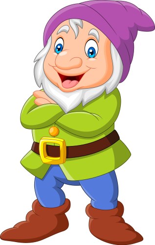Happy cartoon dwarf Royalty Free Vector Image - VectorStock
