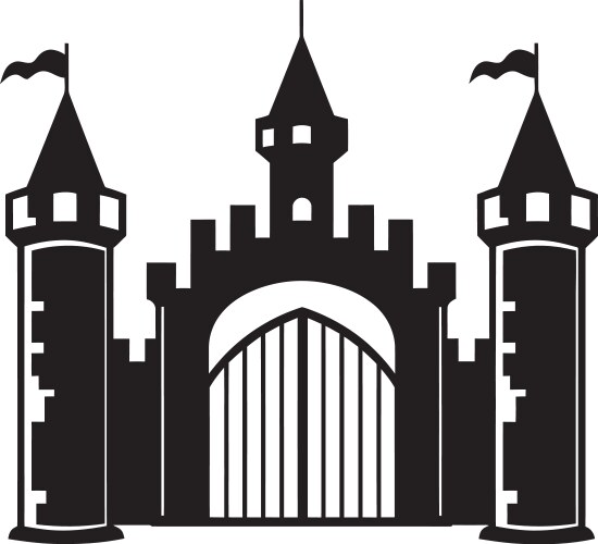 Fortressarch gate logo medievalentry castle Vector Image