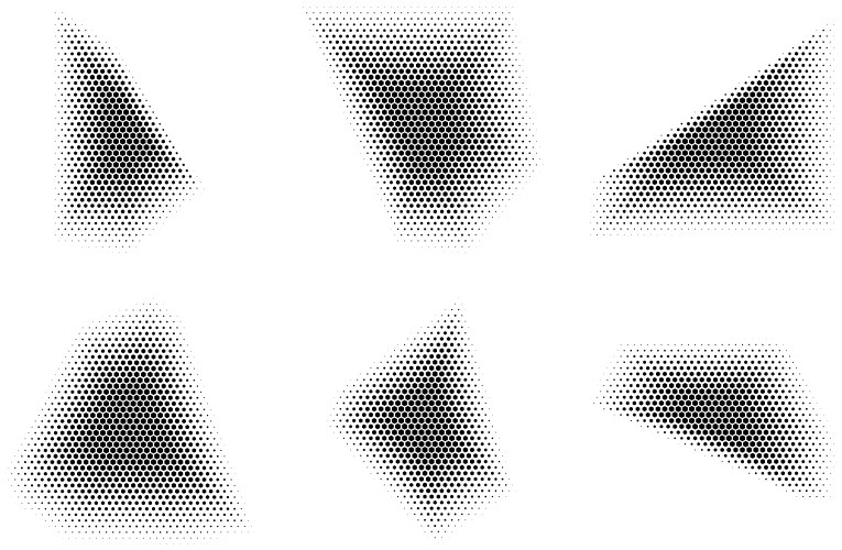 Halftone hexagon pattern reprographic technique Vector Image