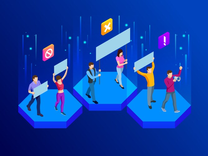 Male figures geometric of a crowd Royalty Free Vector Image