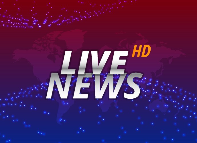 Breaking news live banner on glowing wavy lines Vector Image