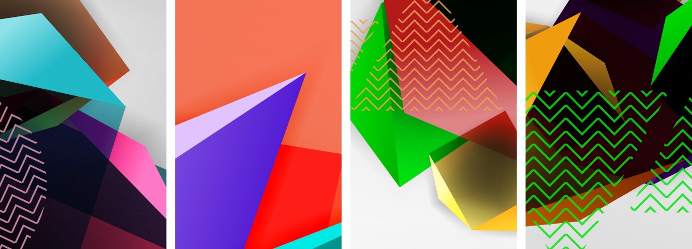 A collage of four pictures with different colors Vector Image