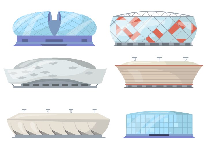 Lusail stadium in front view Royalty Free Vector Image